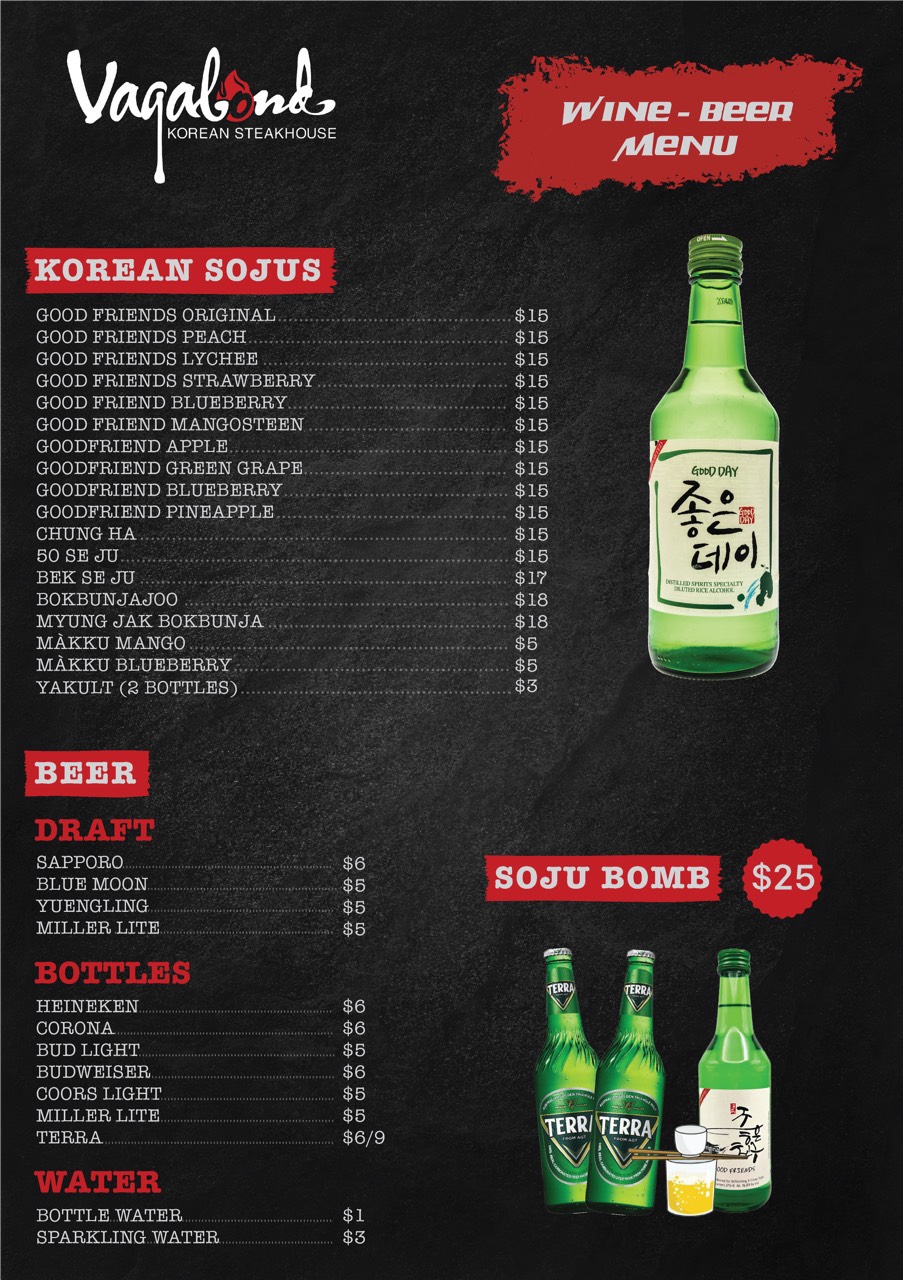 Menu – Vagabond Korean Steakhouse